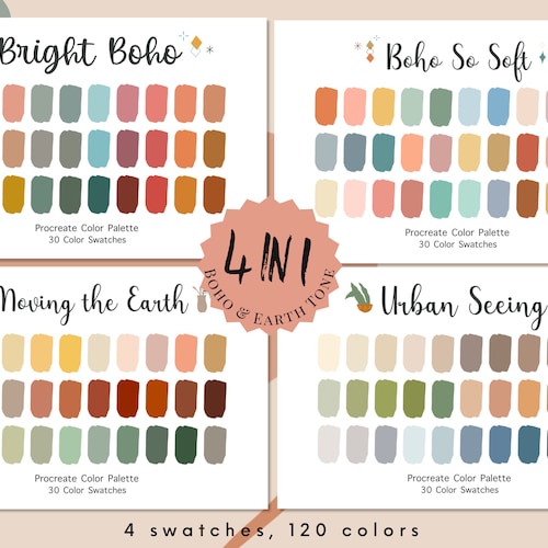 Boho & Earth Tone Procreate Color Palette Bundle Color - Etsy