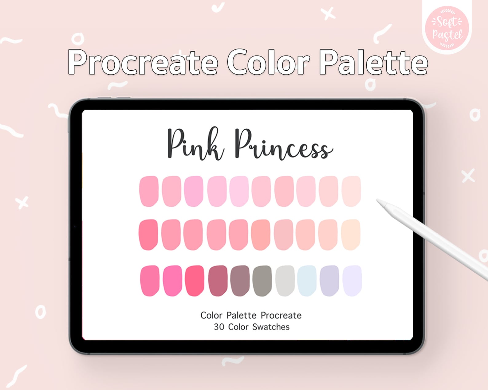 Pink Princess Procreate Color Palette | 30 Swatches (digital Download ...
