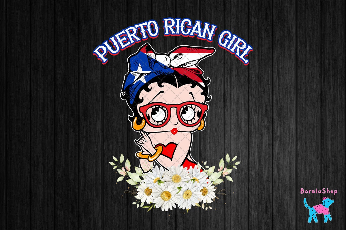 Betty Boop Puerto Rican Flag