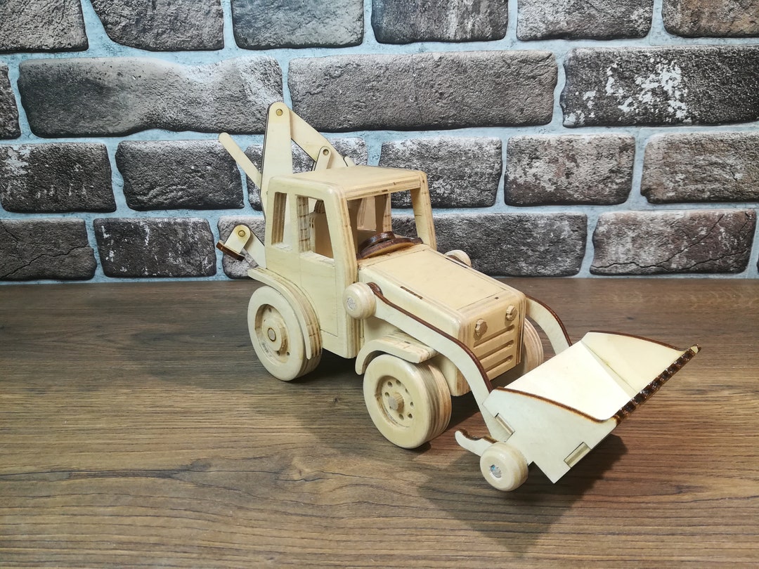 Wooden Backhoe, Wooden Excavator, Wooden Backhoe Loader Craft Camp - Etsy