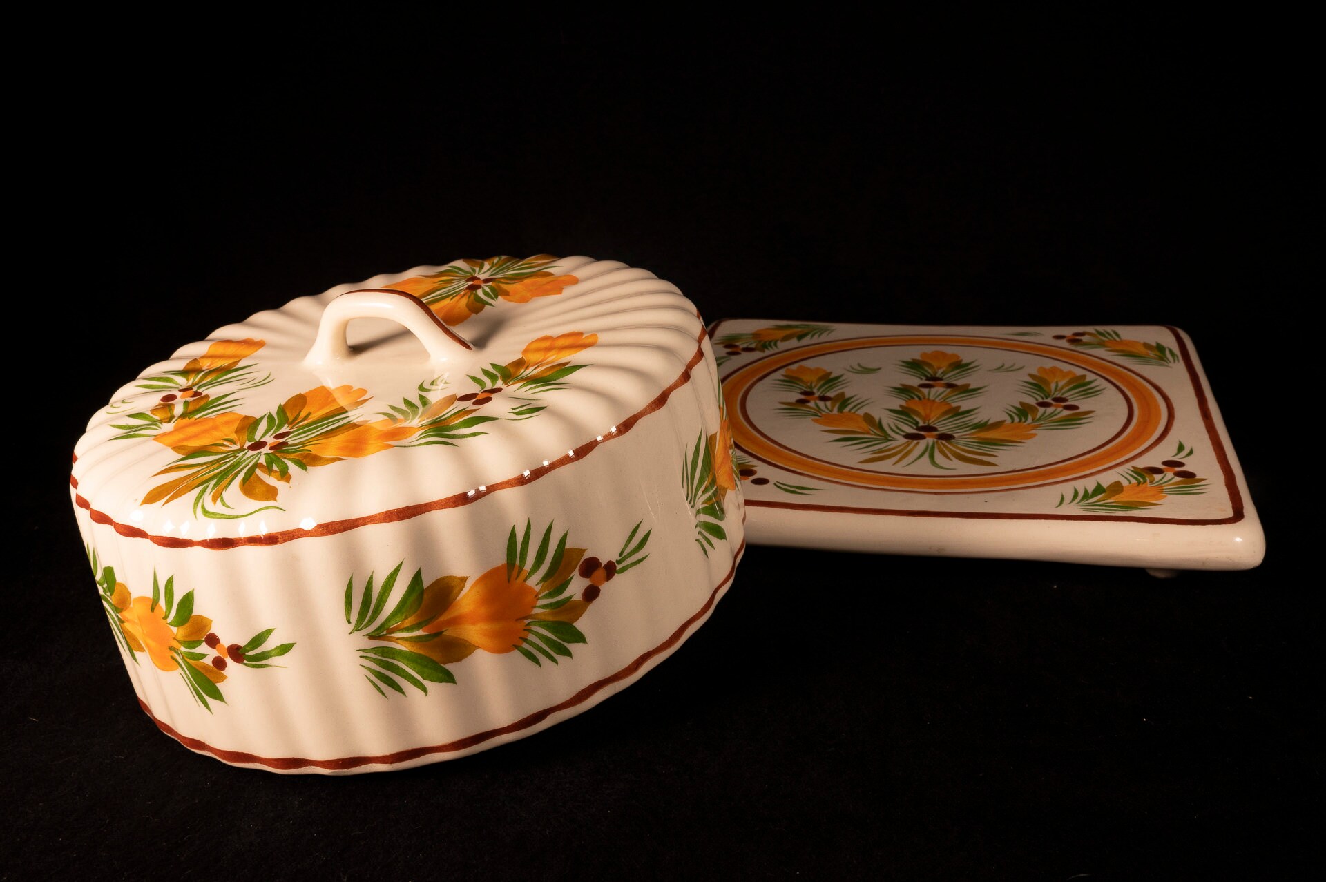 Quimpèr Ceramic Cheese Board With Dome Cheese Plate With | Etsy