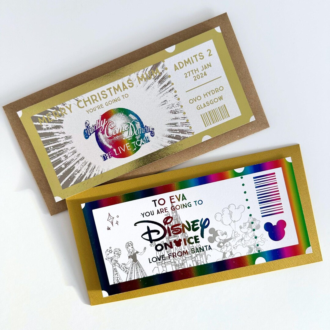 Foil Concert/show Ticket, Personalised Foil Ticket, Surprise Gift ...