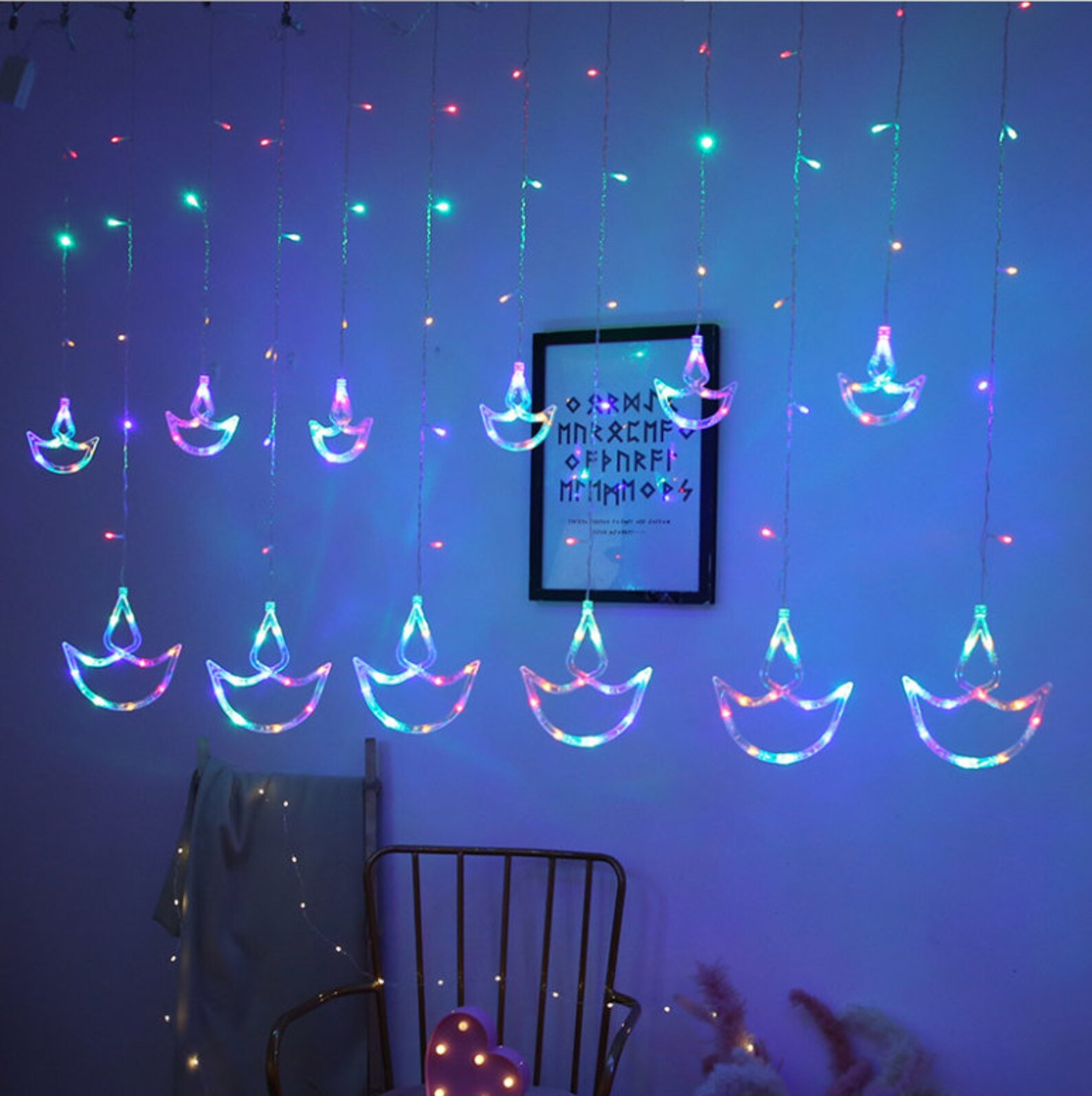 Diwali Diya Decoration String Led Curtain Hanging Lights - Etsy