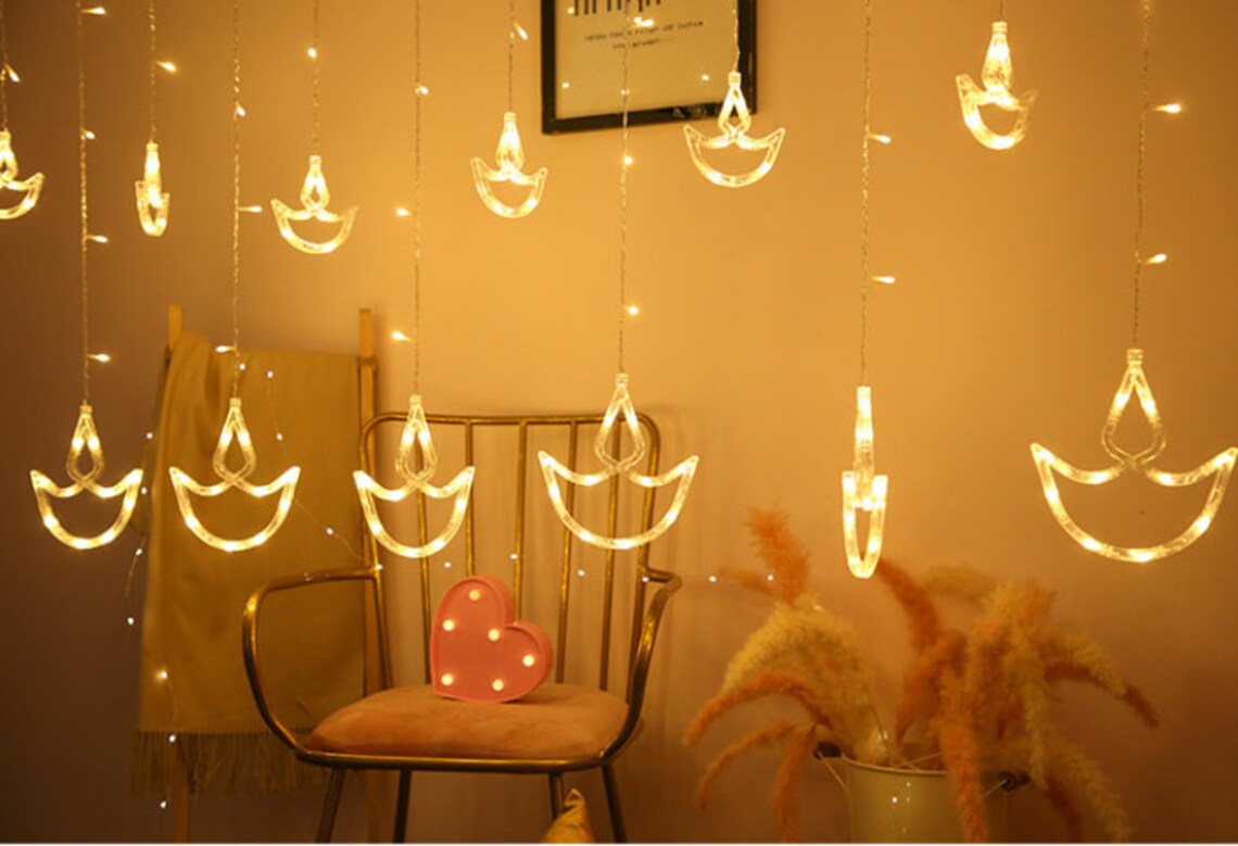 Diwali Diya Decoration String Led Curtain Hanging Lights - Etsy