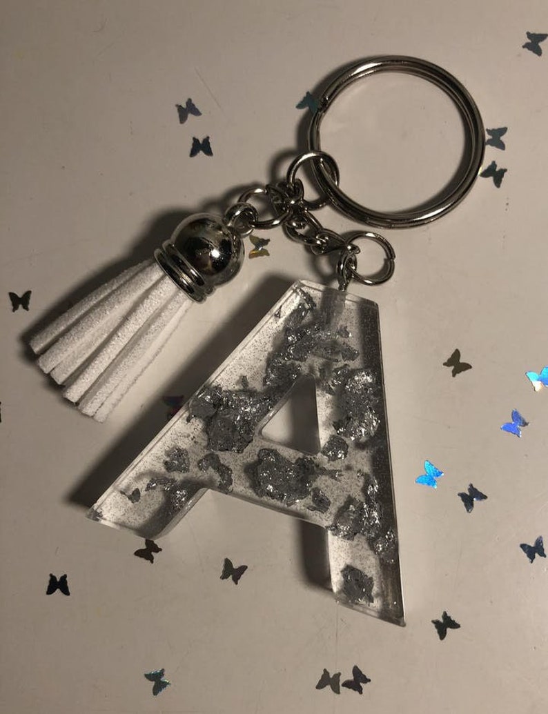Letter Key Ring Resin - Etsy