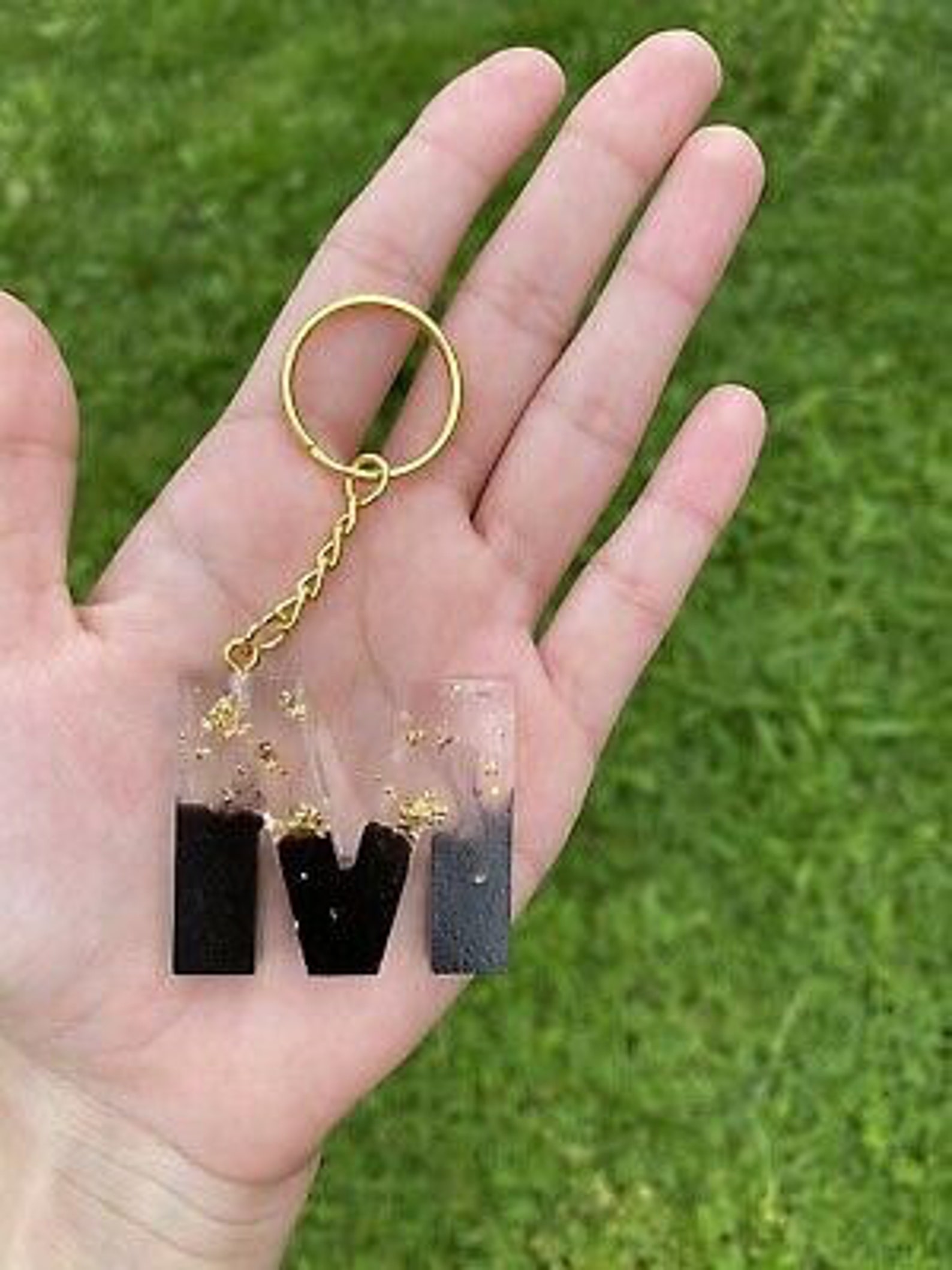 Letter Key Ring Resin - Etsy