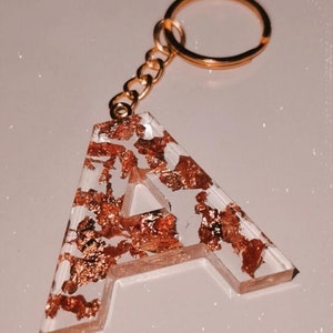 Letter Key Ring Resin - Etsy