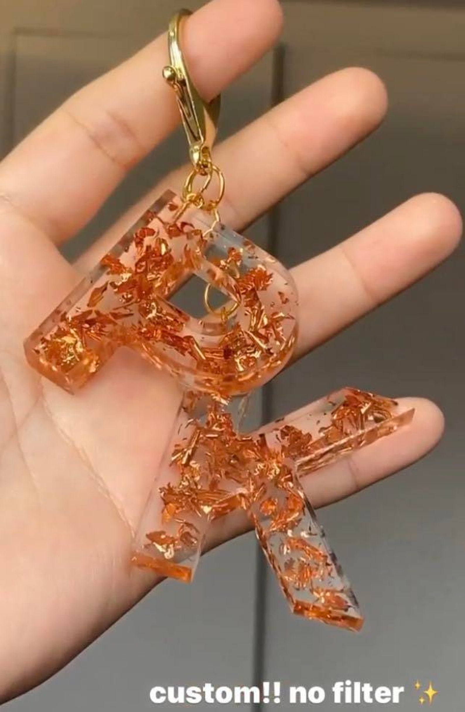 Letter Key Ring Resin - Etsy