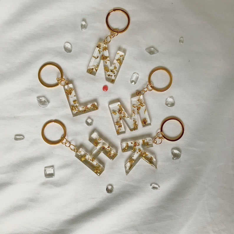 Letter Key Ring Resin - Etsy