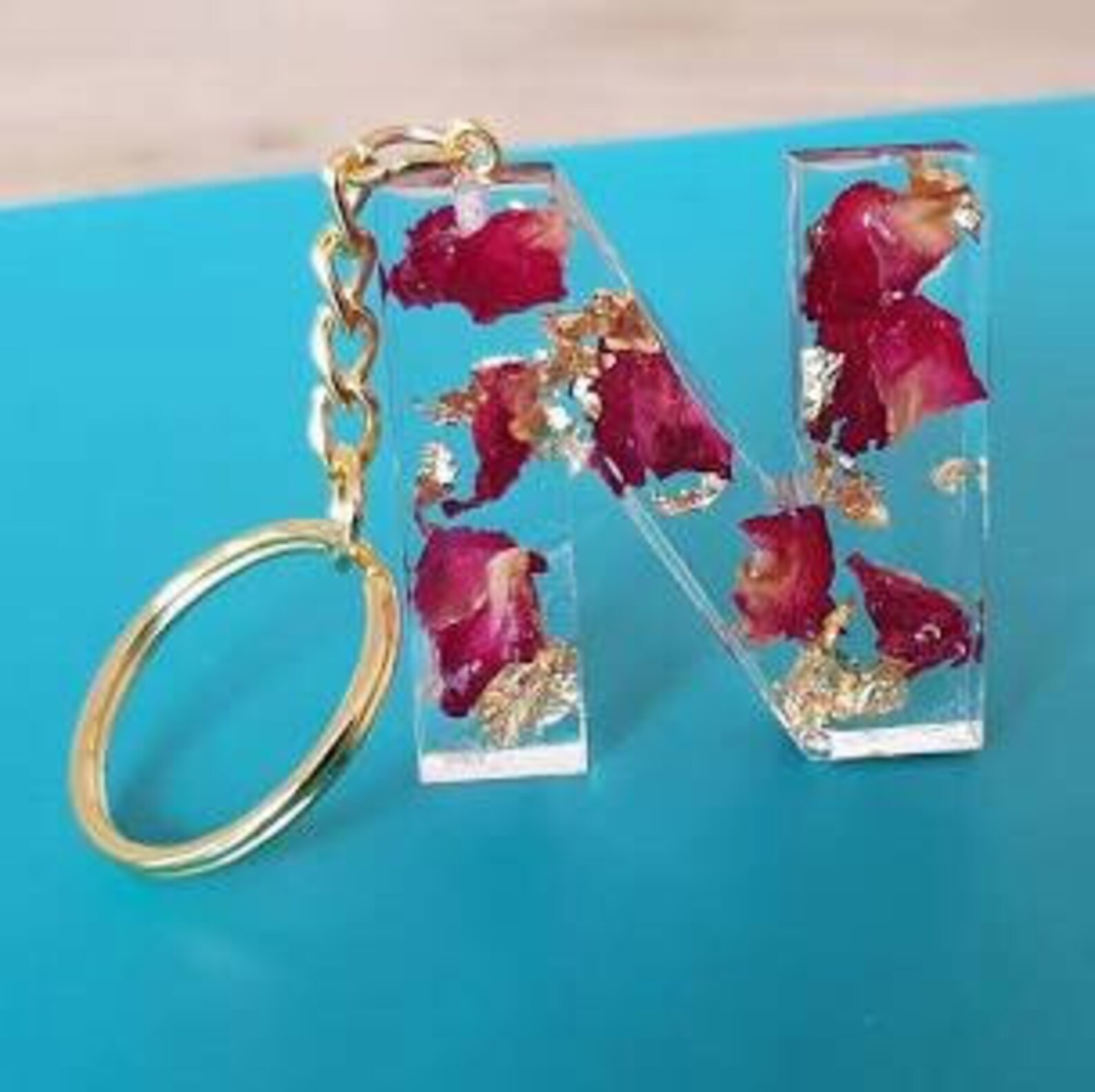 Letter Key Ring Resin - Etsy