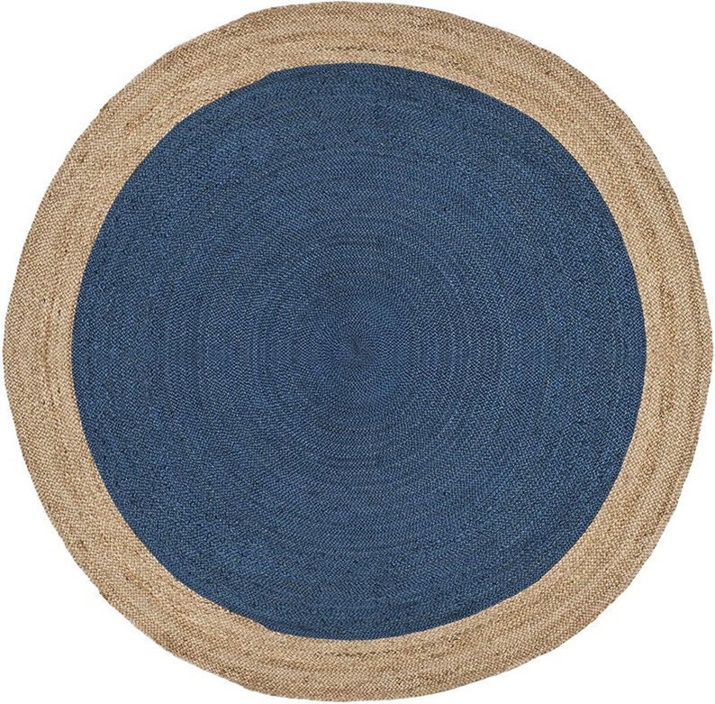 Navy Blue Round Rug for Living Room Bedroom Bathroom - Etsy UK