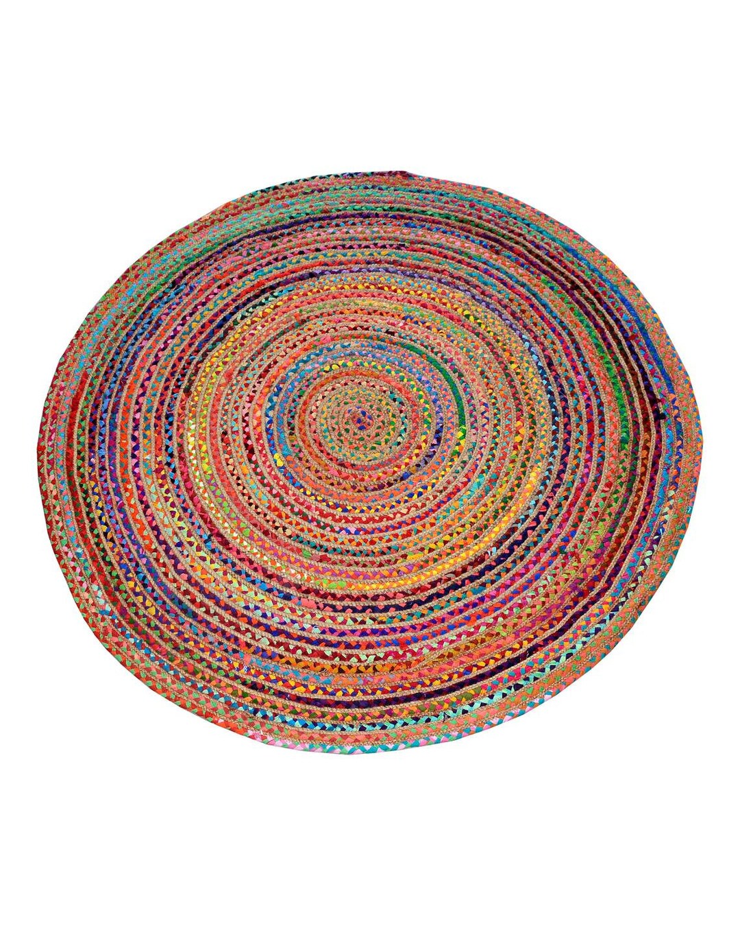 Colorful Round Rag Rug Made of Cotton for Living Room, Bedroom, Nursery ...