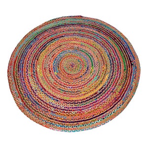 Colorful Round Rag Rug Made of Cotton for Living Room, Bedroom, Nursery ...