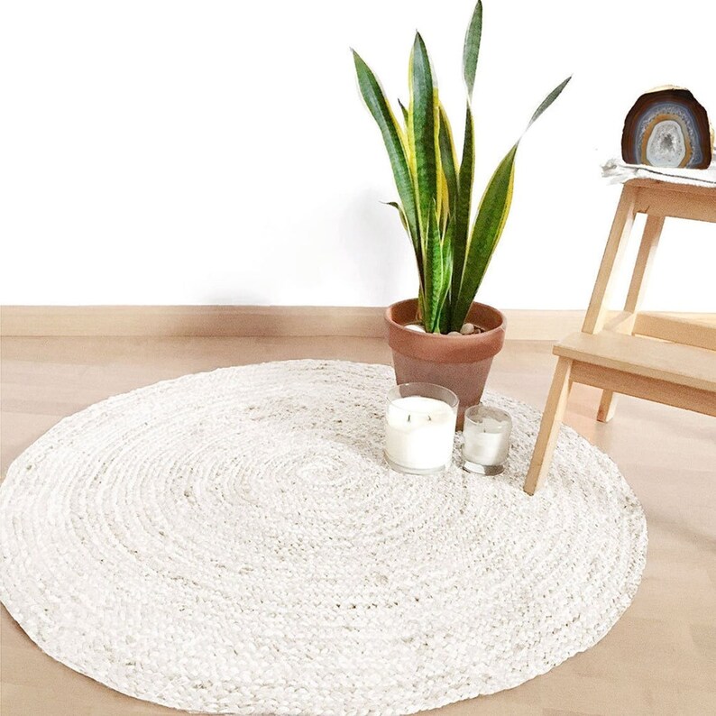 Colorful Round Boho Jute Accent Rugs Cute Circle Large or - Etsy
