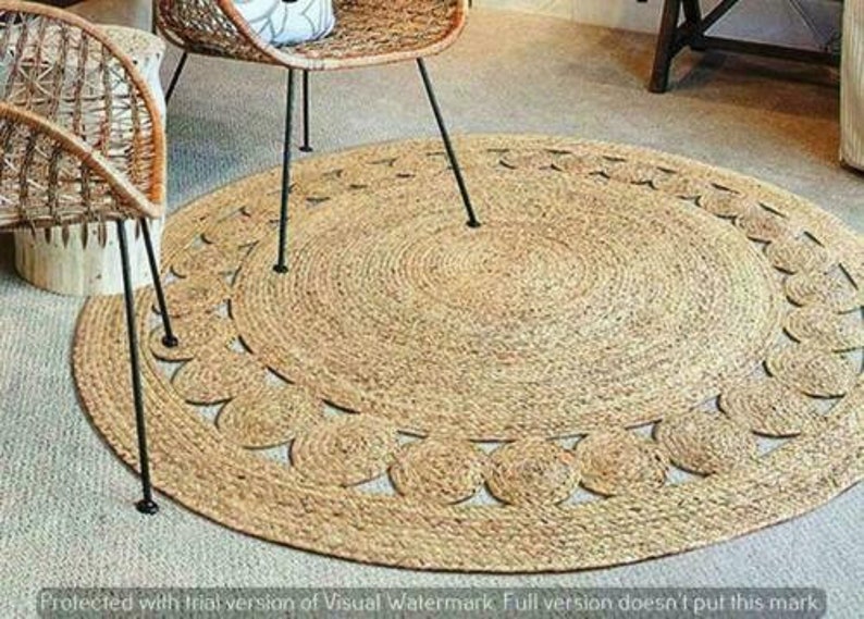 Hand Braided Round Jute Rug for Bedroom Living Room Kids - Etsy