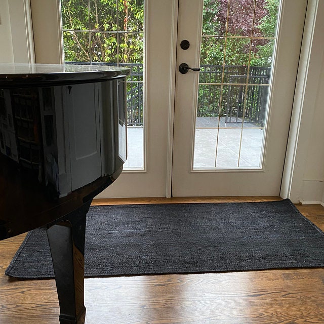 Black Jute Rug for Living Room Made With Natural Fiber Jute - Etsy