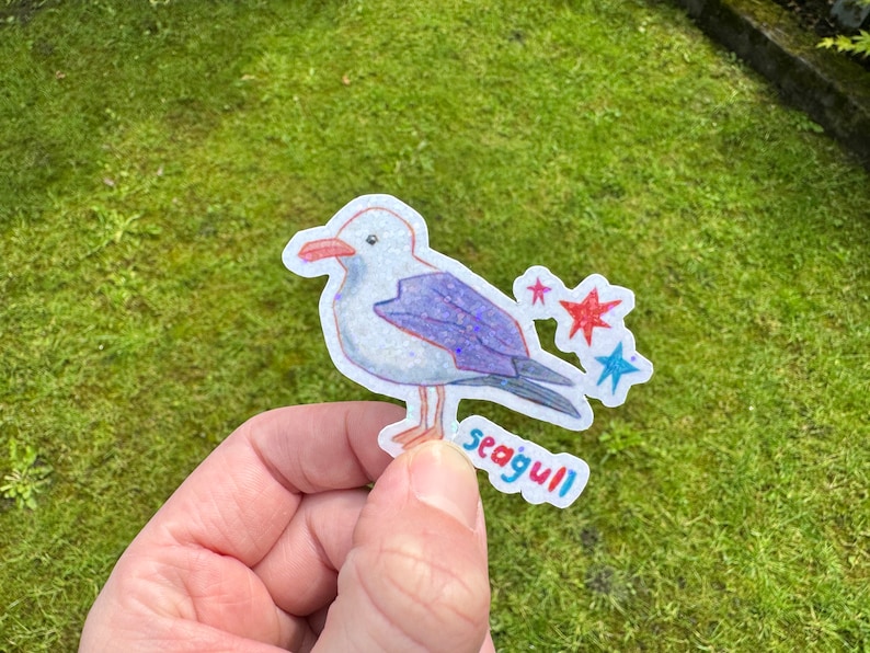 Seagull Sticker | Holographic Seagull Sticker | Silly Seagull Sticker ...
