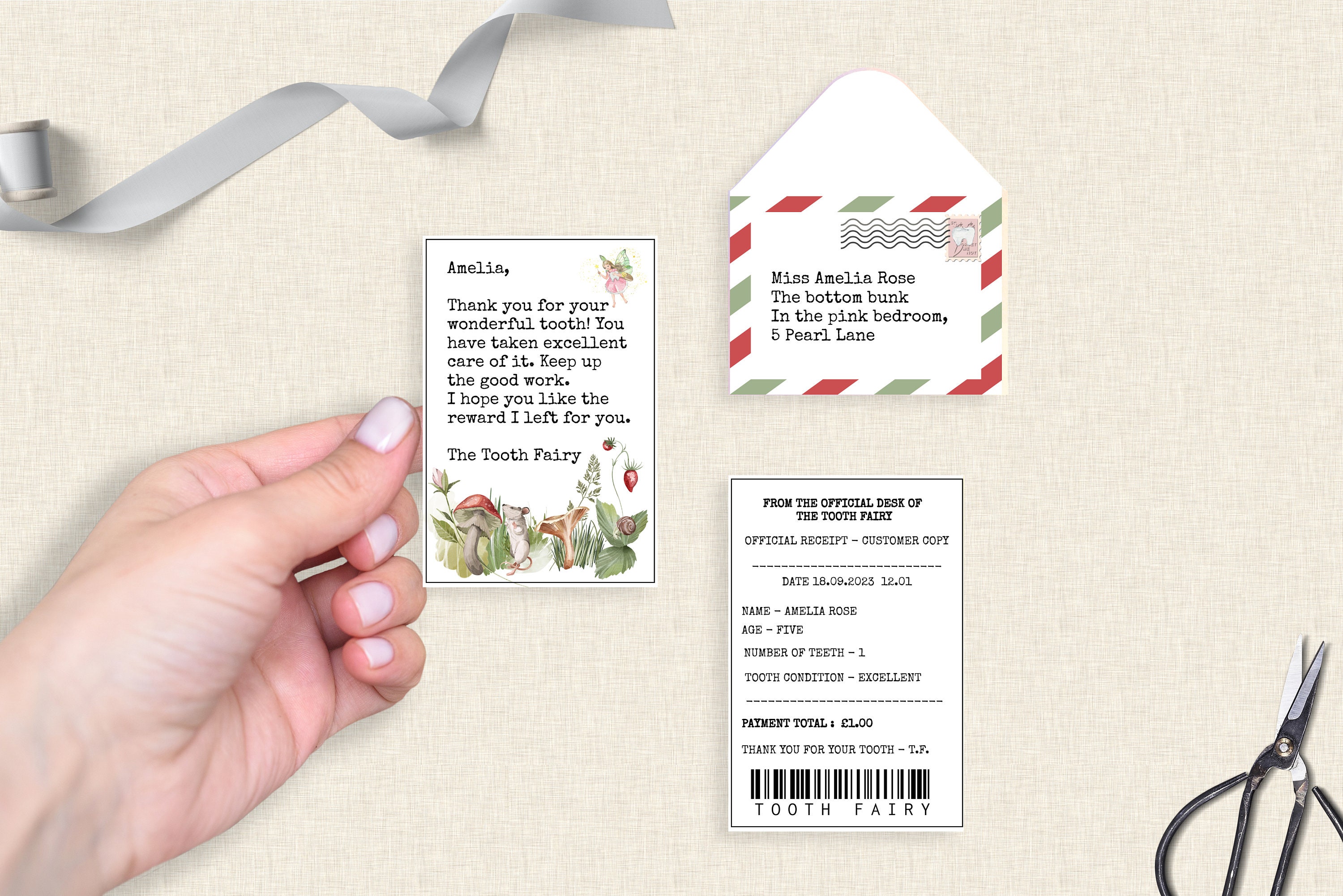 Mini Tooth Fairy Post, Tooth Fairy Letter Envelope Receipt, Instant ...