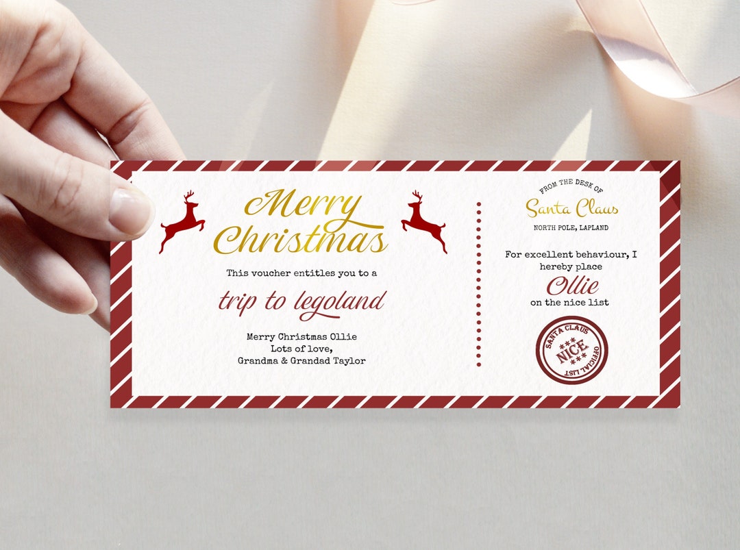 Editable Christmas Santa Gift Voucher, Christmas Surprise Gift Reveal ...