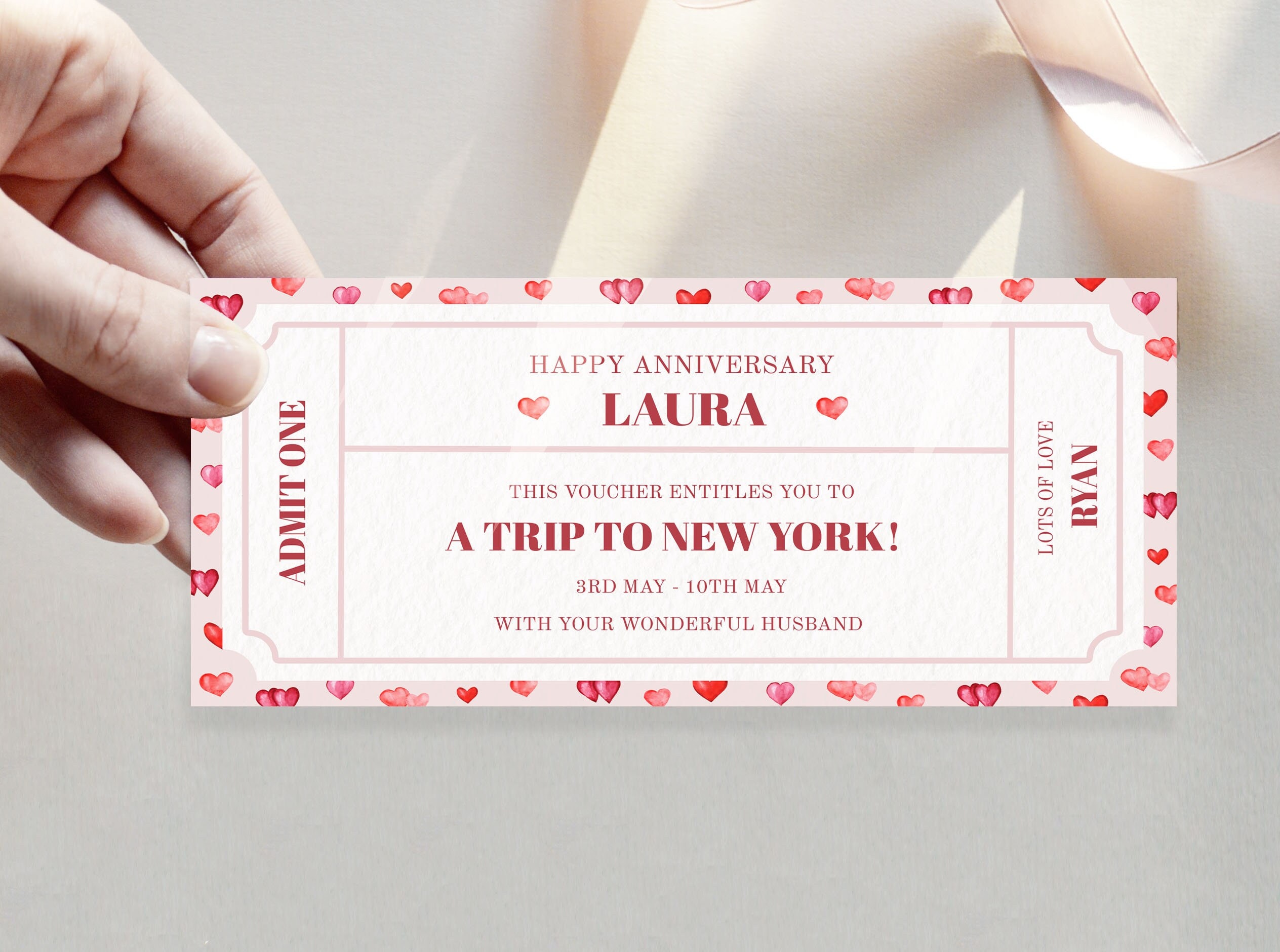 Editable Gift Voucher, Surprise Gift Reveal, Anniversary Gift Ticket ...