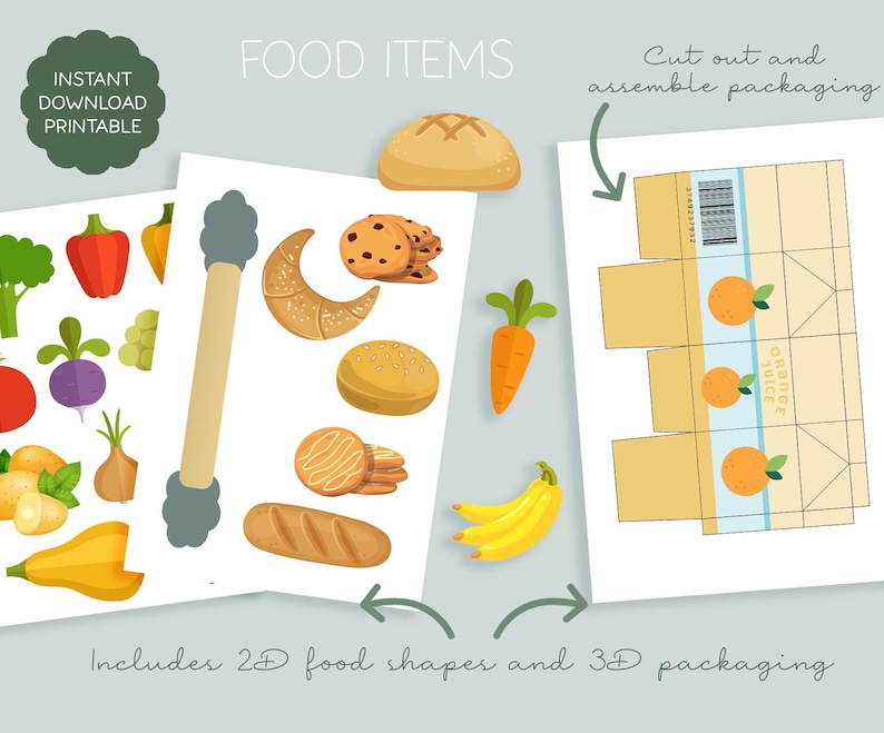 Supermarket Dramatic Play Set: Printable Pretend Play (PDF) - Etsy