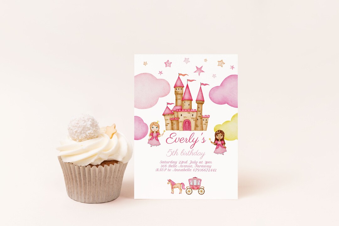 Princess Party Invite, Fairytale Birthday Party Invitation Template ...