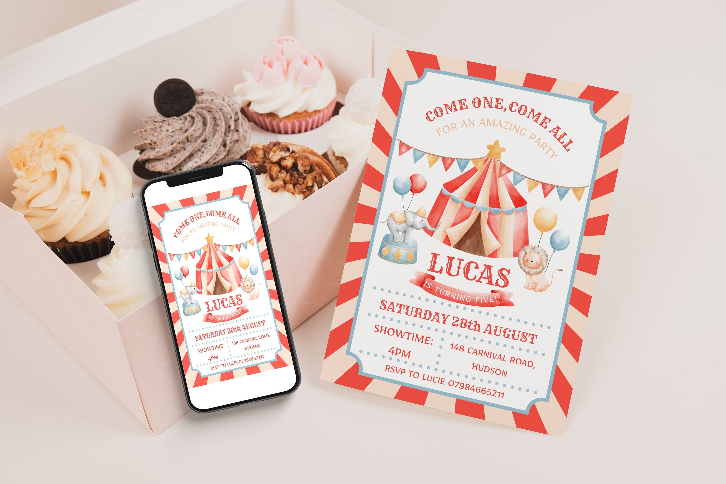 Invitación a fiesta de circo, plantilla de invitación a fiesta de ...
