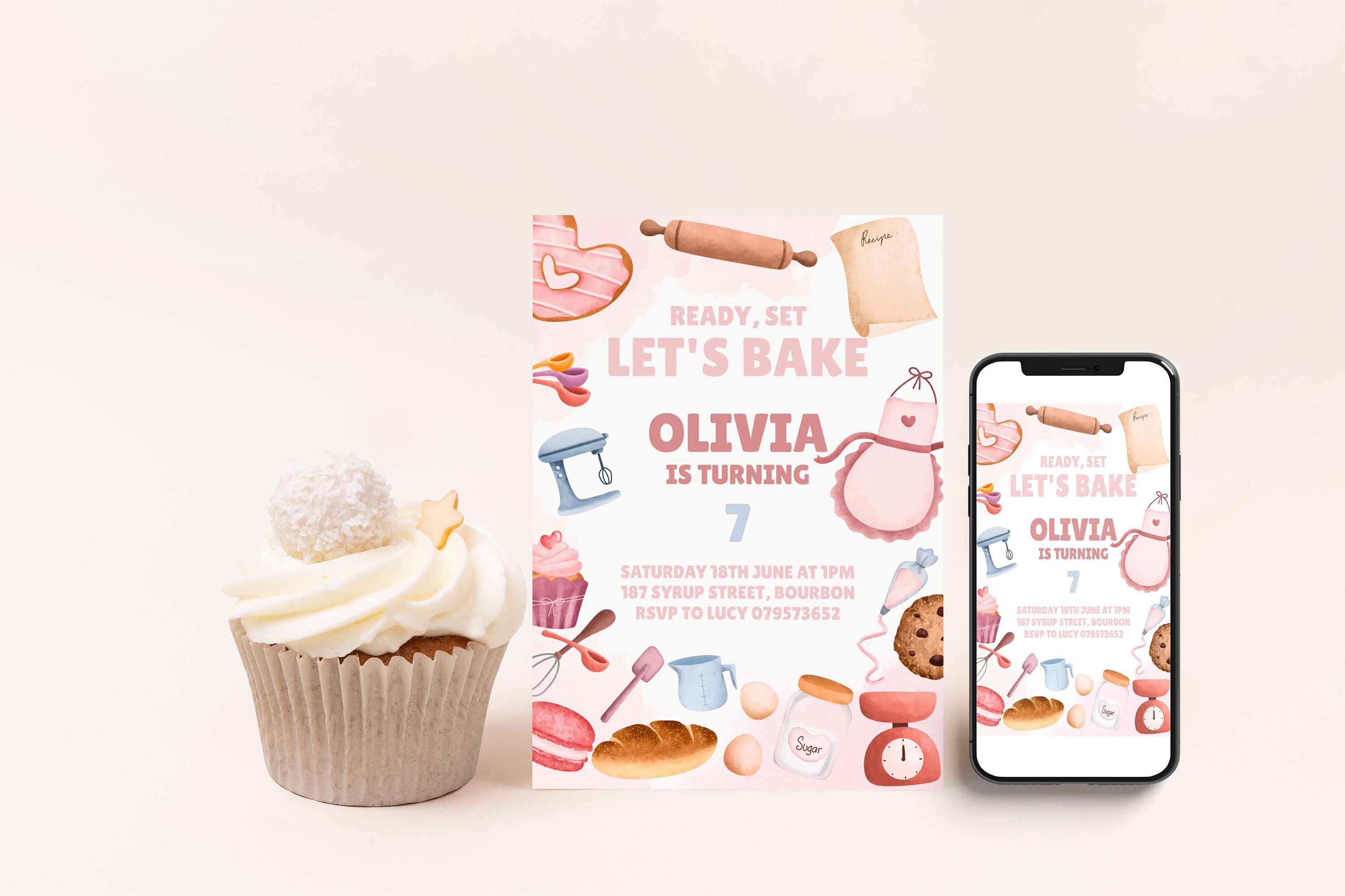 Baking Party Invite, Cookies Birthday Party Invitation Template ...