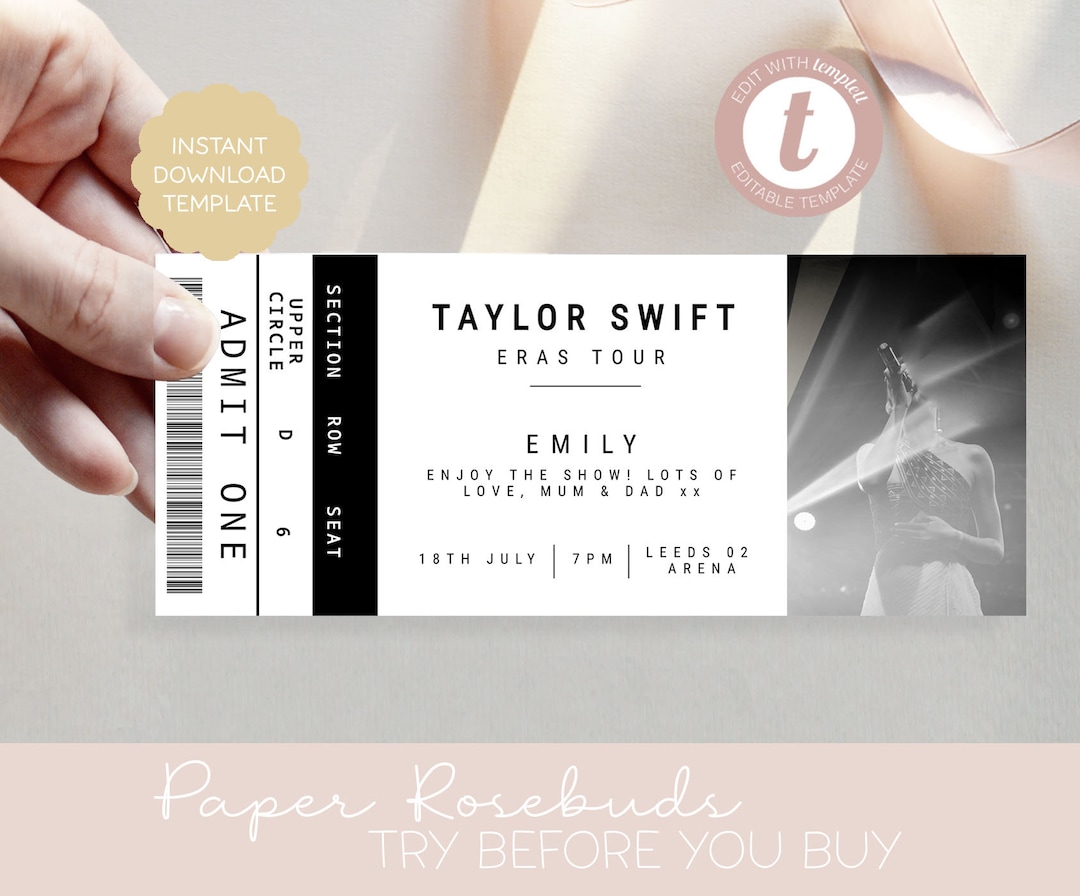 Editable Modern Concert Gift Voucher , Event Ticket, Surprise Gift ...