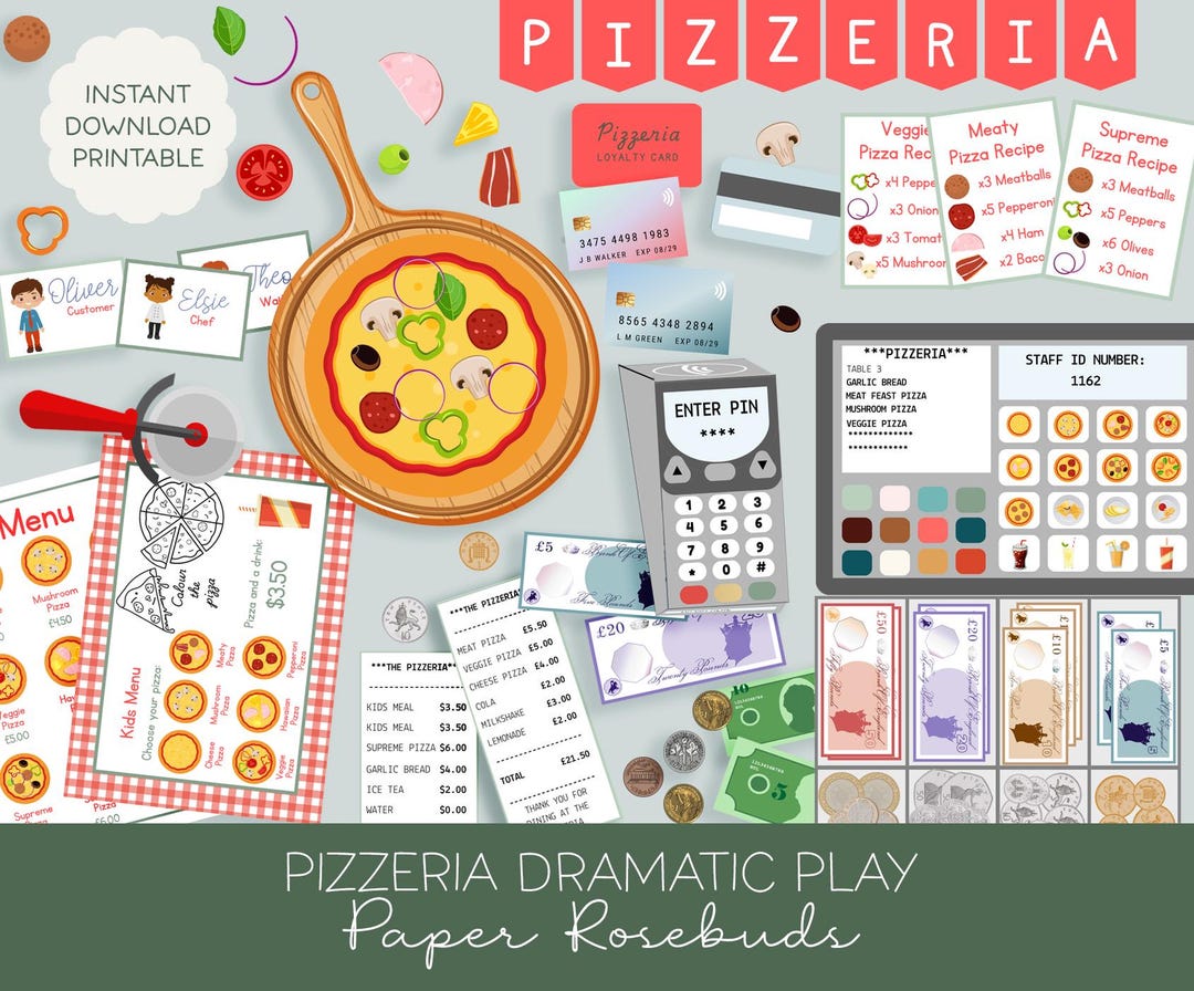 Pizzeria Restaurant Dramatic Play, Pretend, Classroom Dramatic Play ...