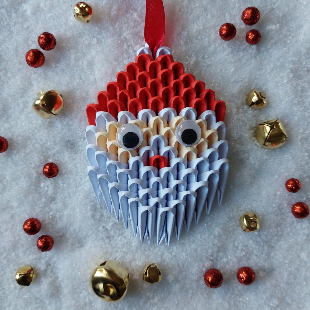 3d Origami Santa Claus - Pendant - Christmas - Etsy
