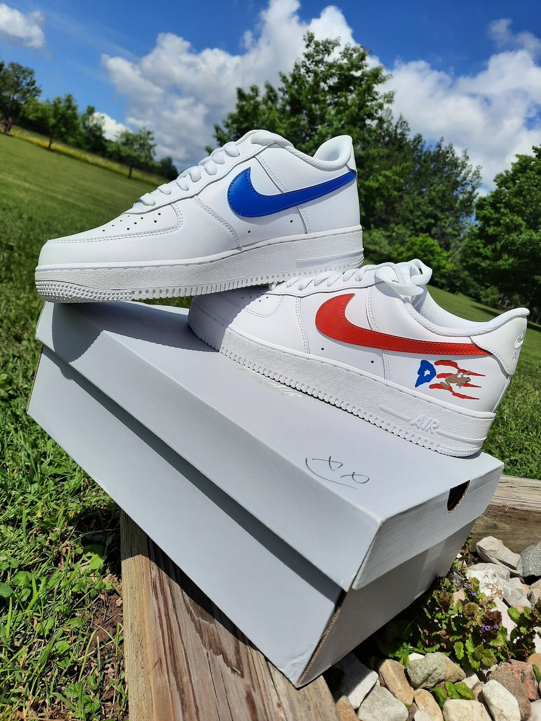 Nike Air Force 1 Puerto Rico 2 - Etsy