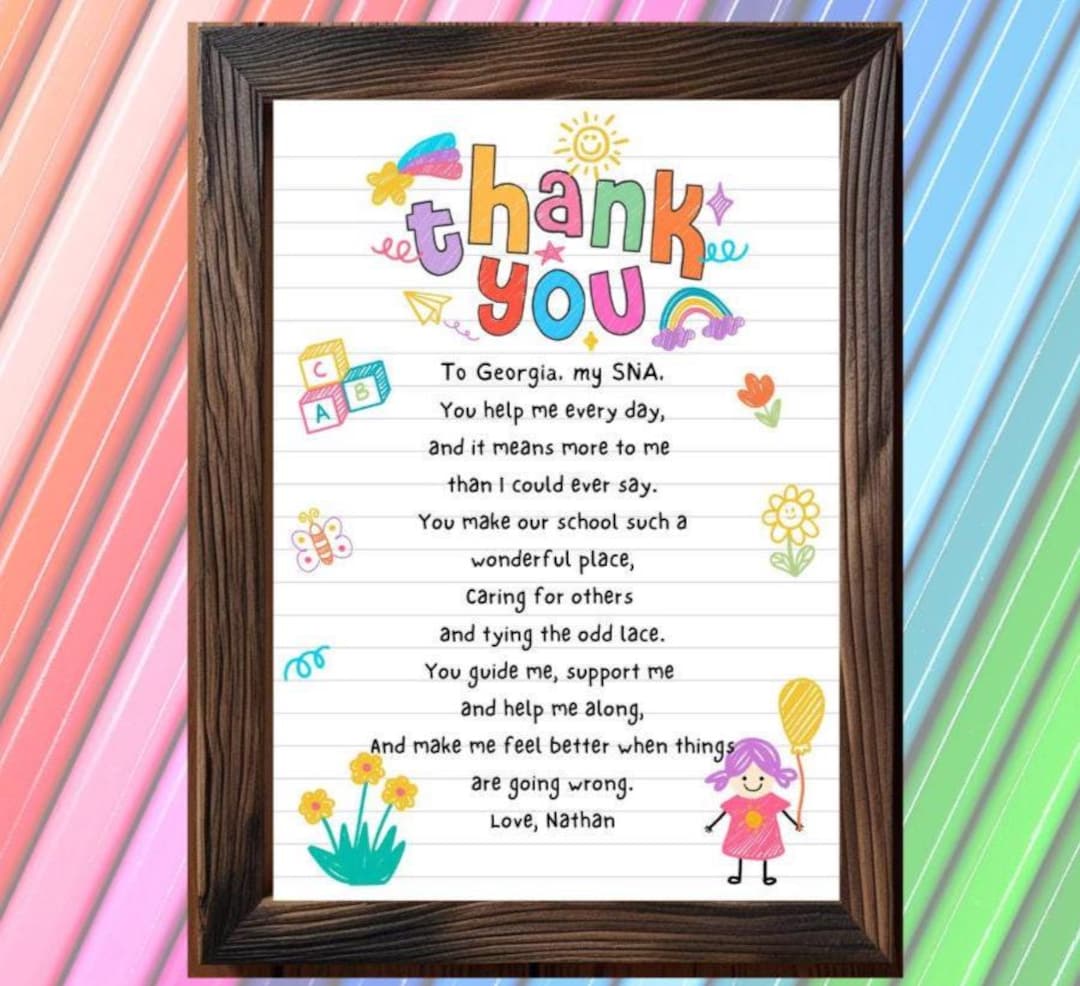 SNA Appreciation Poem - Etsy