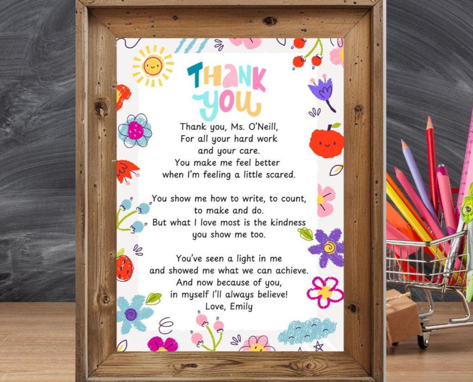 Thank You Teacher Poem - Etsy