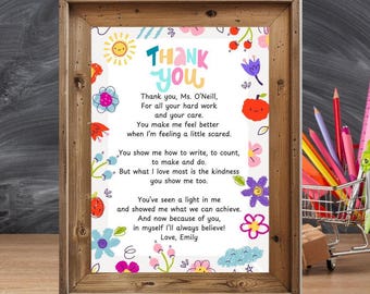 Teacher Thank You Poem: End of Year Gift (digital Download) - Etsy