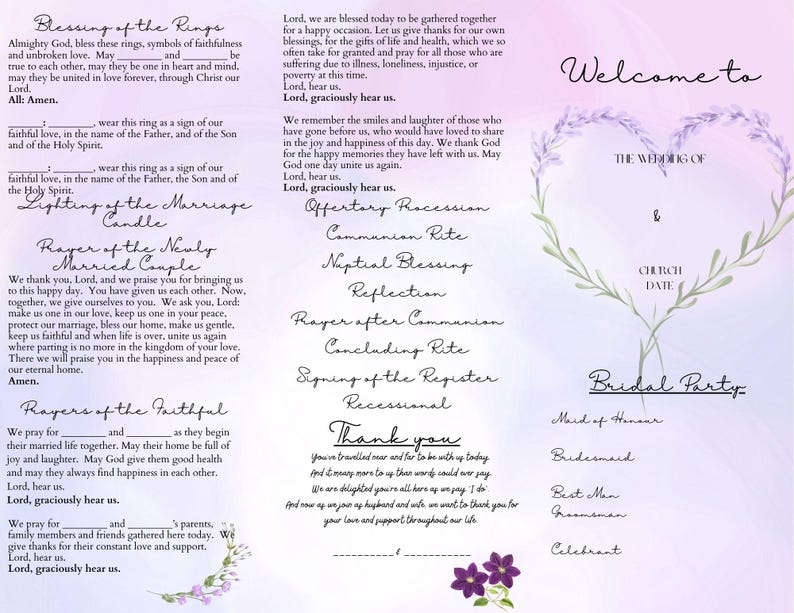 Wedding Booklet Template - Etsy