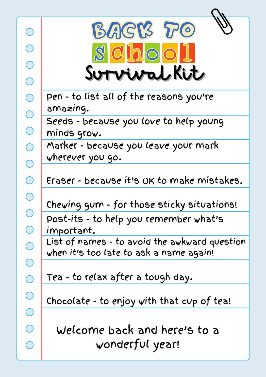 Back to School Survival Pack - Etsy