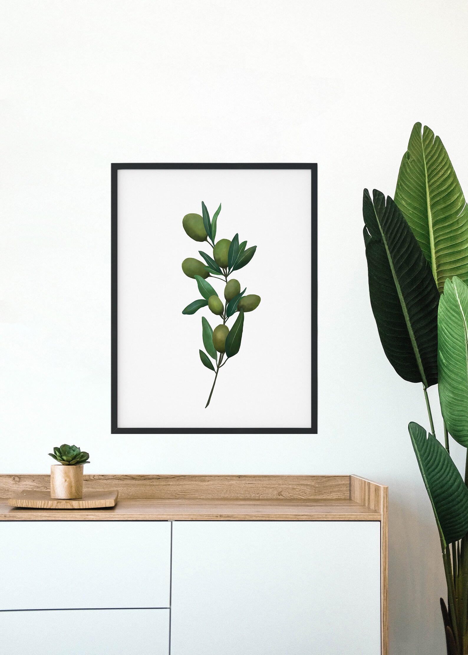 Green Olive Print Printable Wall Art Olive Watercolour Painting Nature ...