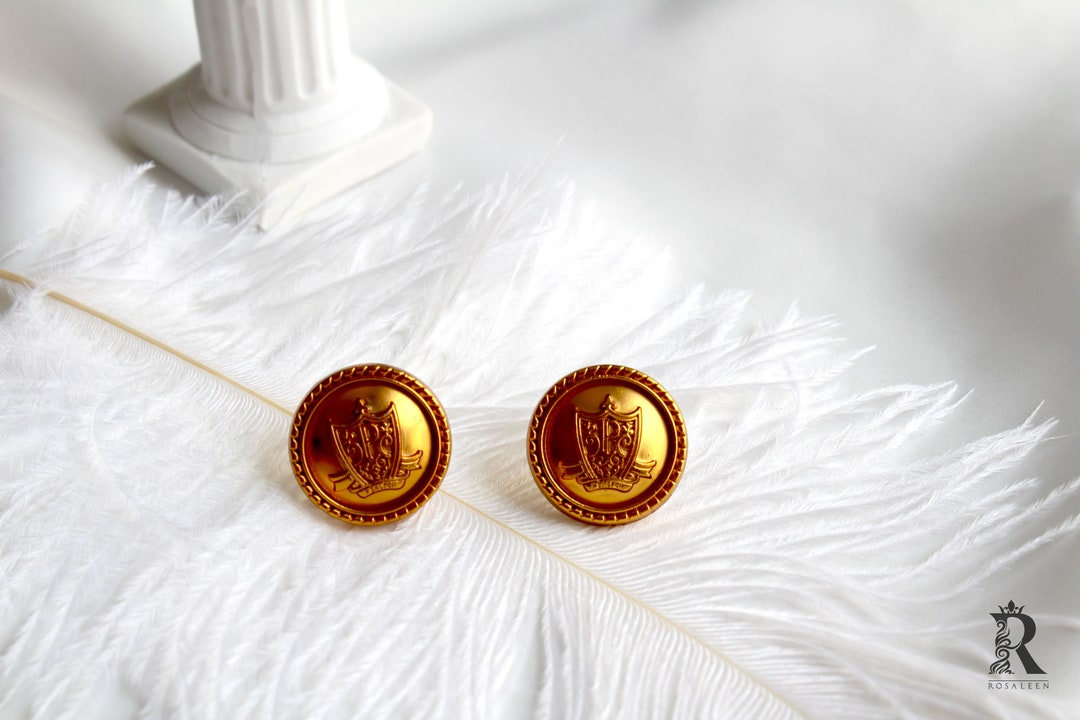 Vintage British Classic Decorative Trending Buttons Earrings - Etsy