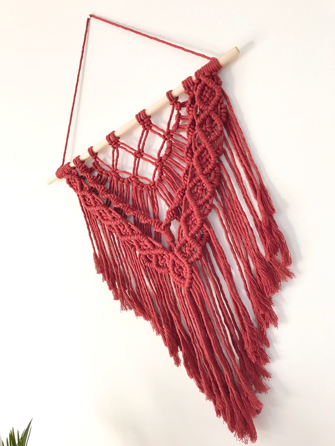 Multi-layered Red Macramé Wall Hanging - Etsy