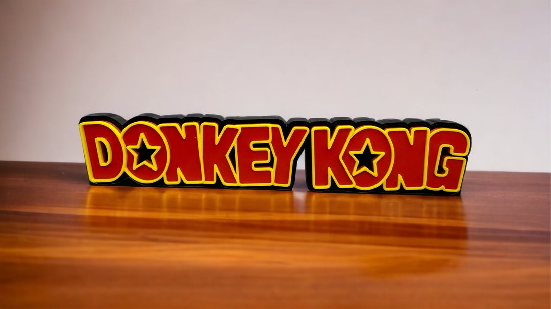 Vintage-inspired 3D Printed Donkey Kong Sign - Retro Gaming Wall Art ...