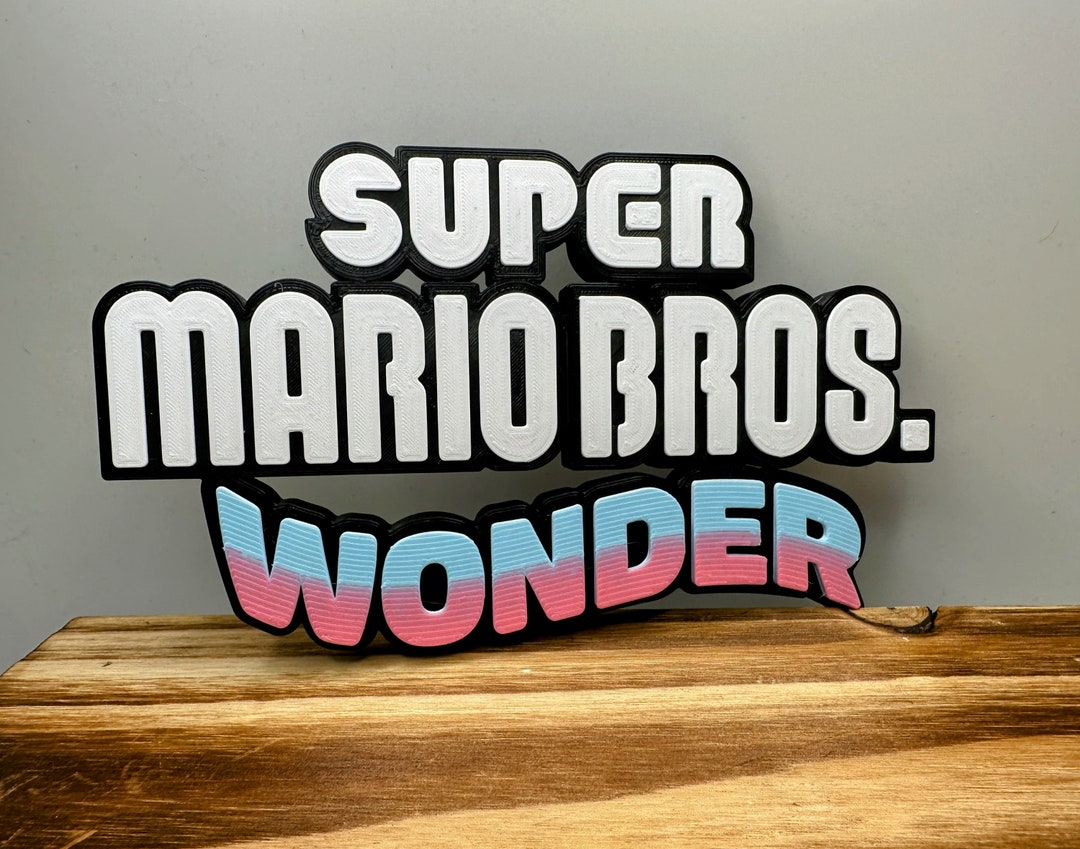 3D Printed Super Mario Wonder Sign - Unique Video Game Decor - Etsy