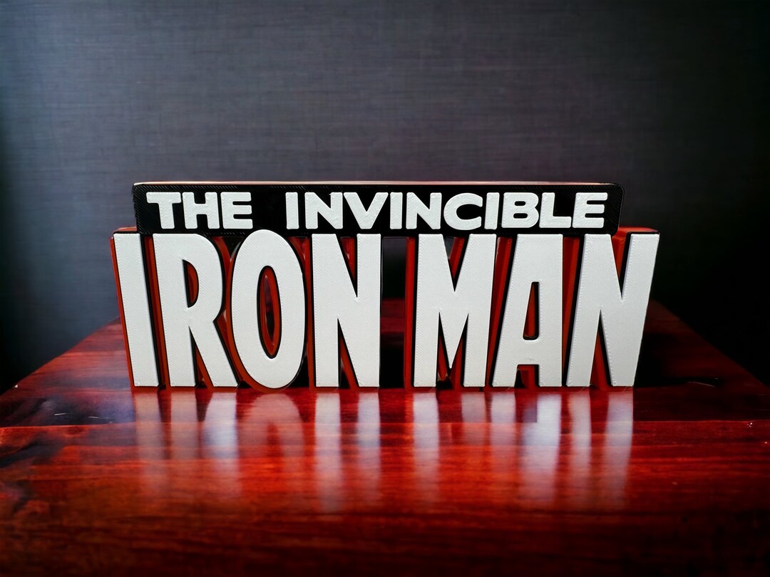 3D Printed Silver Age "the Invincible Iron Man" Sign - Marvel Comic Art ...