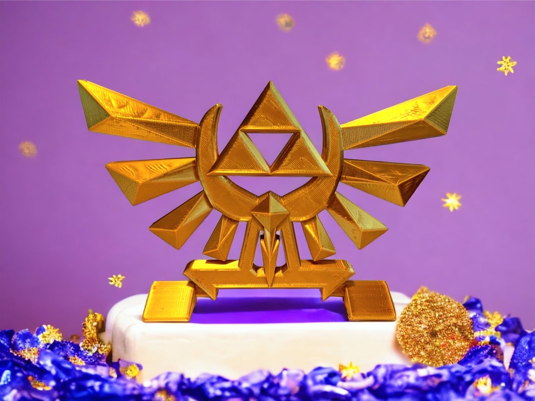 Zelda Hyrule's Crest Stand Cake Topper - Perfect for Gaming Enthusiasts ...