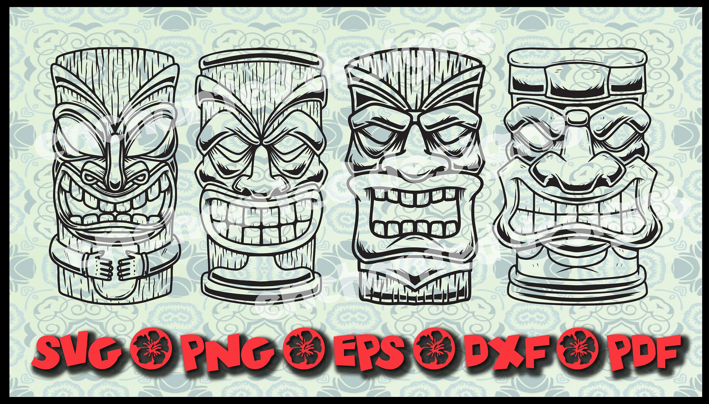 Tiki SVG, PNG, EPS, Dxf, Tiki Bar Svg , Glowforge, Cricut, Sillouette ...