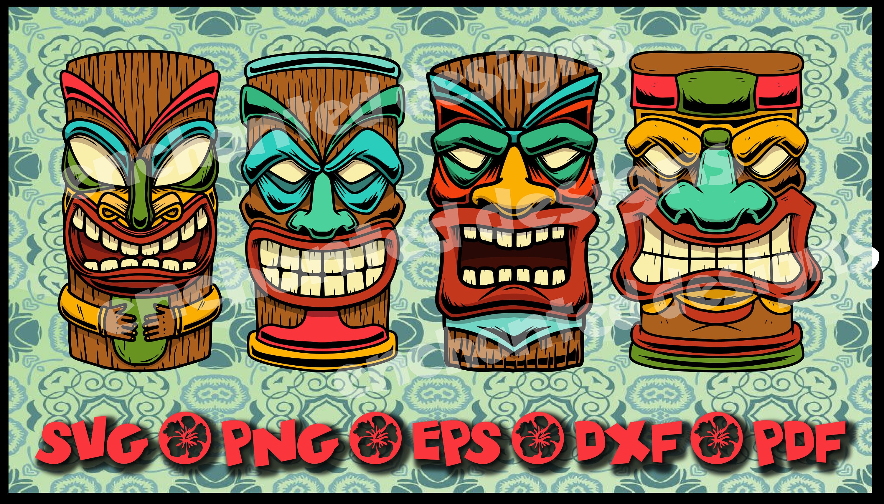 Tiki SVG PNG EPS Dxf Tiki Bar Svg Glowforge Cricut - Etsy UK