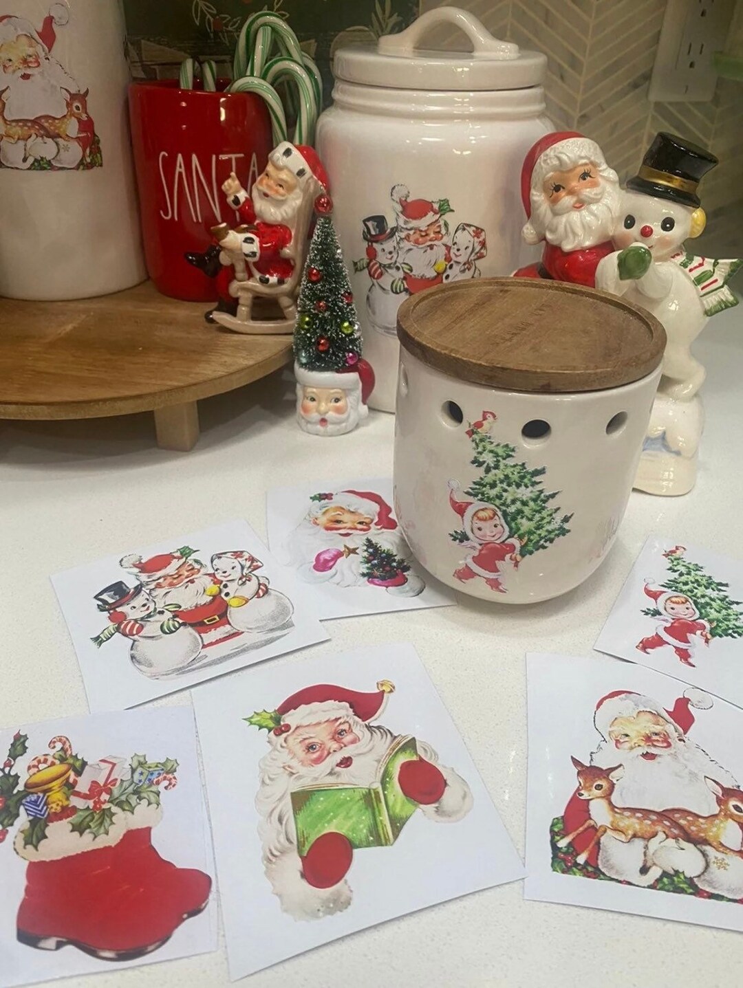 Vintage Inspired Santa Decals - Etsy