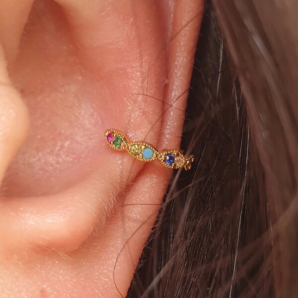 Gemstone Ear Cuff - Etsy