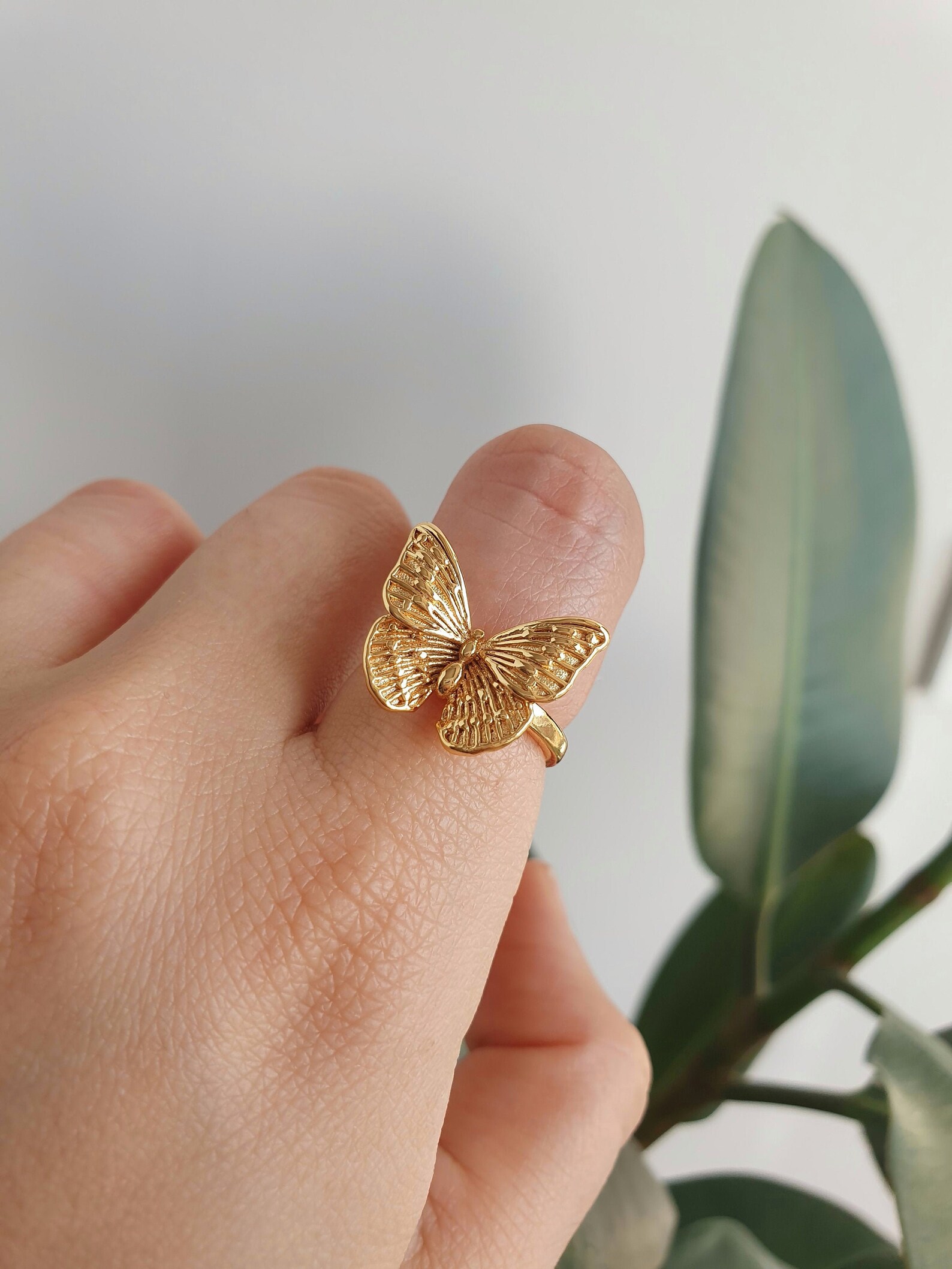Butterfly Dainty Thumb Adjustable Statement Minimalist Cute - Etsy