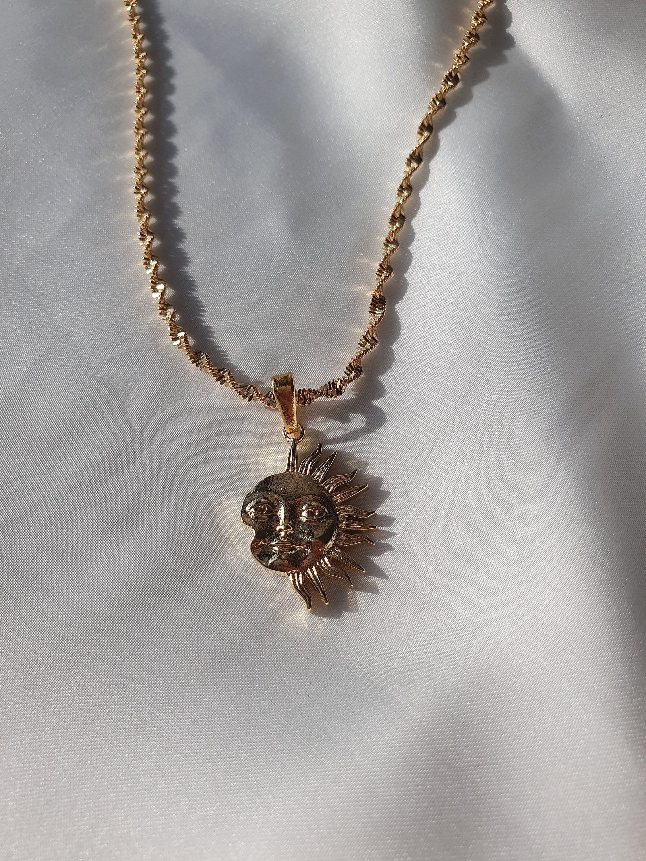 Sun & Full Moon Vintage Style Yin Yang Celestial 18k Gold - Etsy